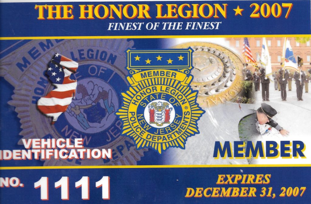 Vehicle Shields and Placards - The New Jersey Police Honor Legion